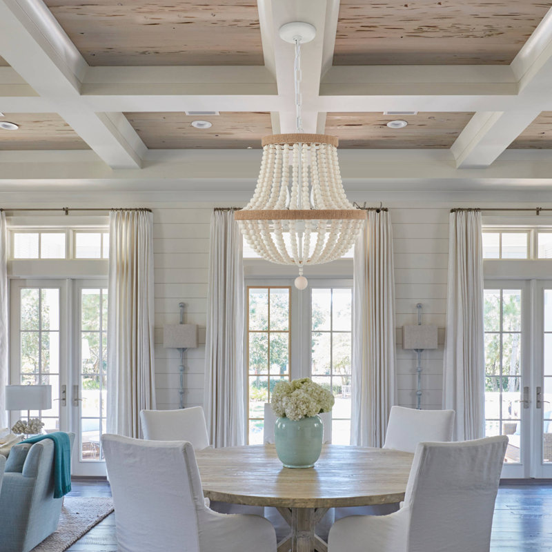 Bungalow Rose Maliza 3 - Light Dimmable Empire Chandelier Wood Bead Accent & Reviews - Wayfair ...